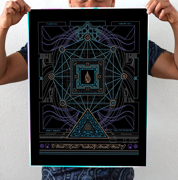 15 Year Anniversary Embossed Holo Print - Threyda Art and Apparel