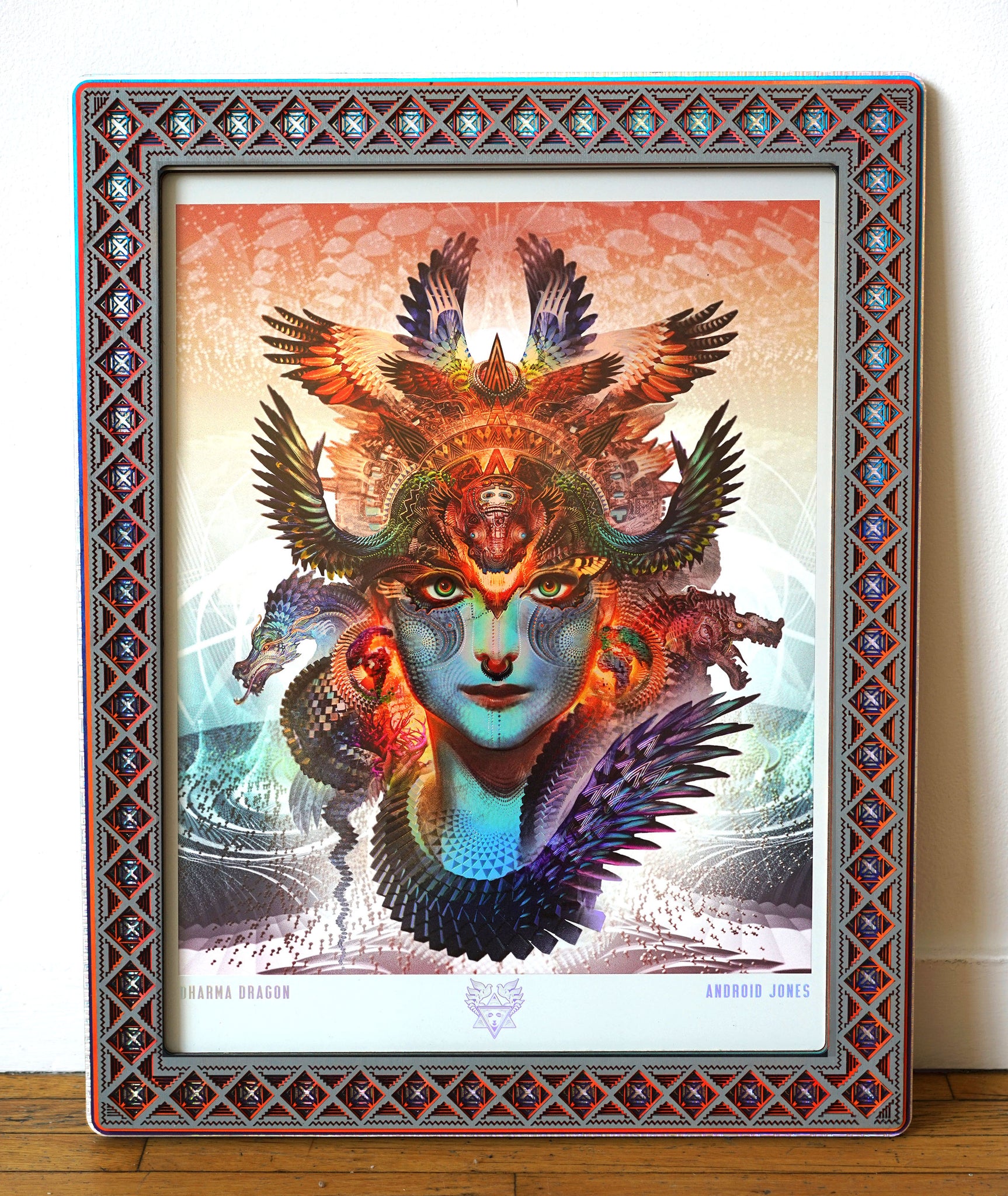 Dharma Dragon Holographic Print with Astral Prism Lasercut Frame by An ...